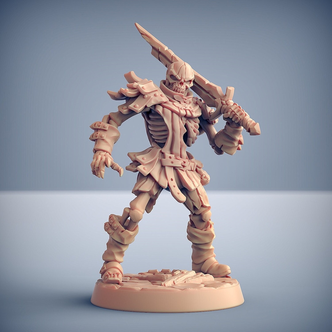 Undead Skeleton Knight B Premium Dnd Miniature Mini Sanded & Primed ...