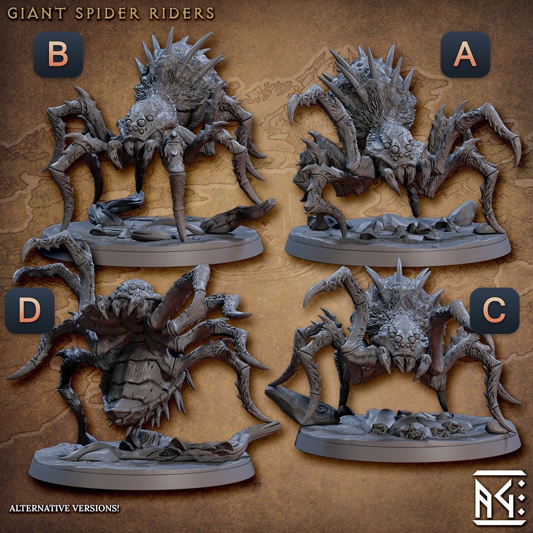 Giant Spider Dnd Miniatures Compatible With 28mm 32mm Tabletop Fantasy ...