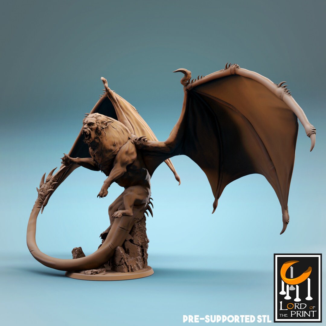 Manticore V2 Premium Dnd Monster Miniature Mini Figure Figurine 28mm ...