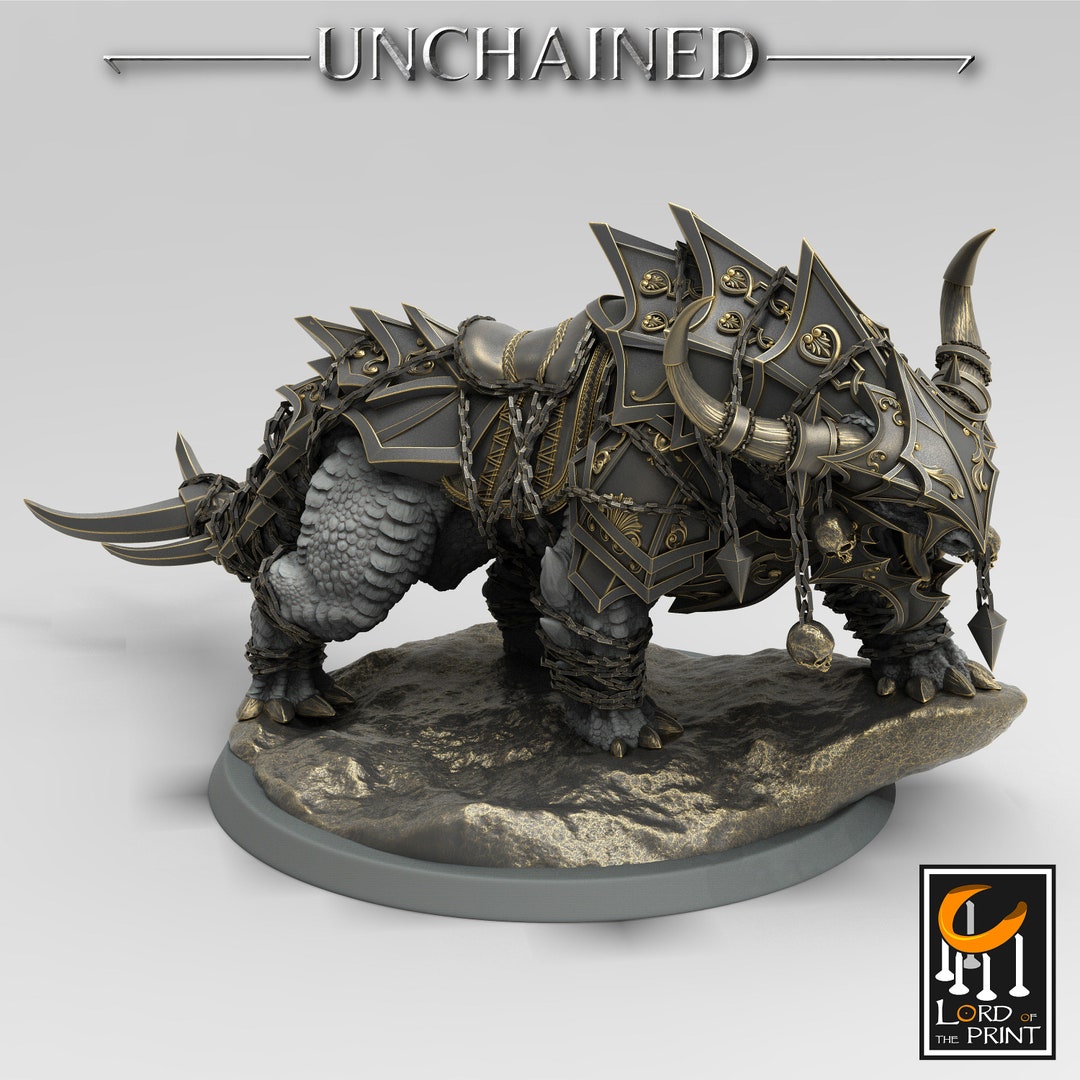 Armored Bull Dnd Miniatures Compatible With 28mm 32mm Fantasy Minis ...