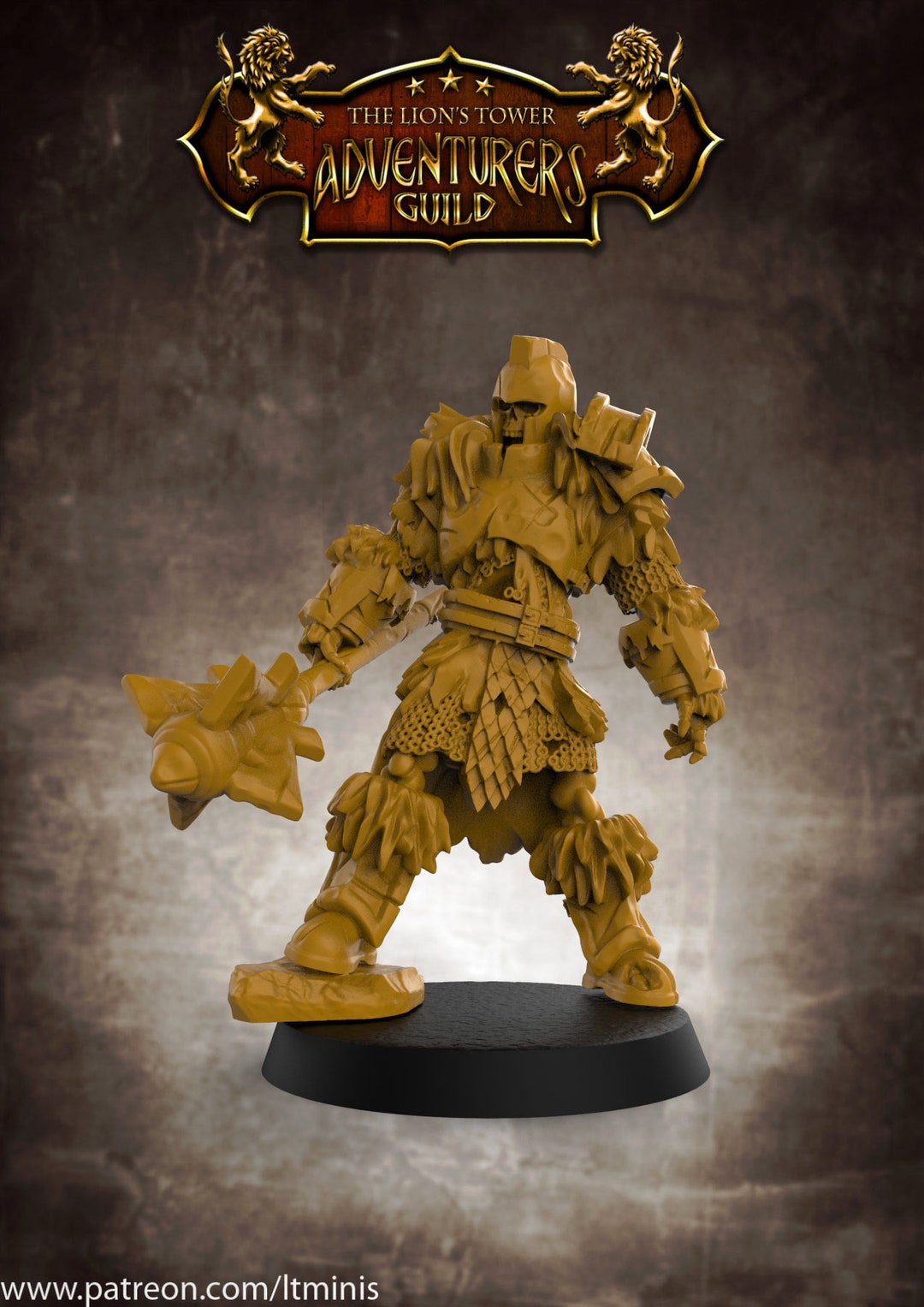 Skeleton Barbarian Undead Fighter | Premium 3D Printed Fantasy Tabletop ...