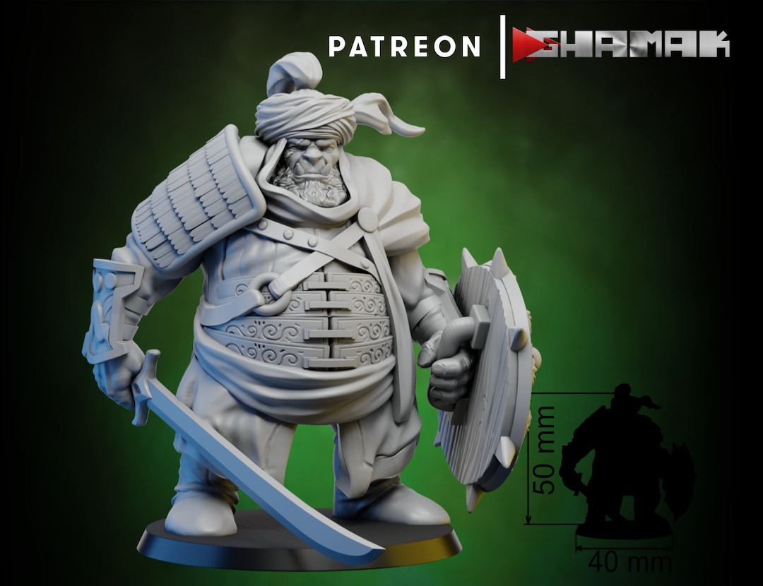 Ogre Warrior V2 | Premium 3D Printed Fantasy Tabletop Miniatures 28mm ...