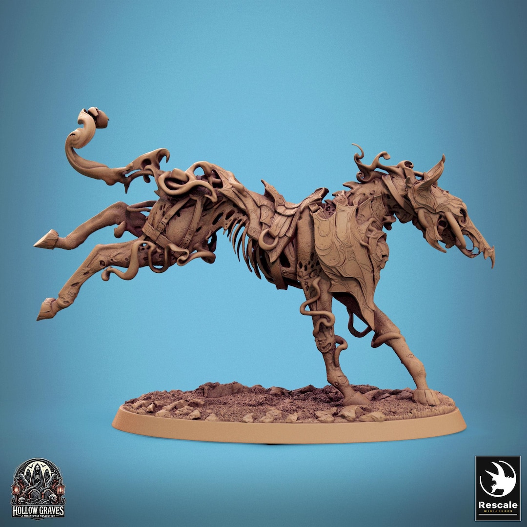 Nightmare Horse V2 Dnd Miniatures Compatible With 28mm 32mm Fantasy ...