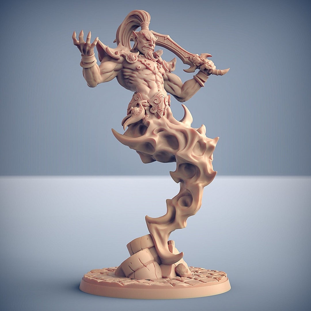 2x Efreet Jinn Genie Dnd Miniatures Compatible With 28mm 32mm Minis ...