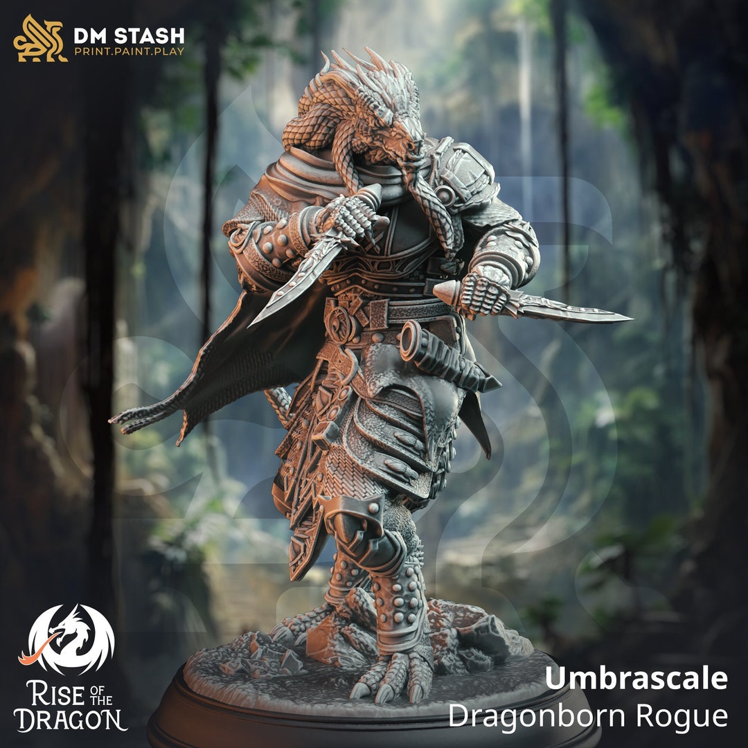 Dragonborn Paladin Knight Cleric Assassin Premium Dnd Miniature Mini ...