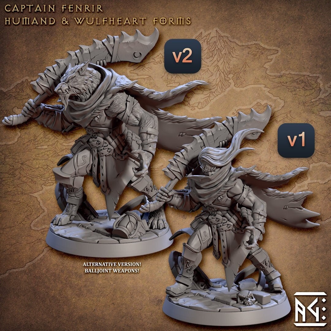 Werewolf Captain Premium Dnd Mini Miniature 28mm to 100mm | Demon ...