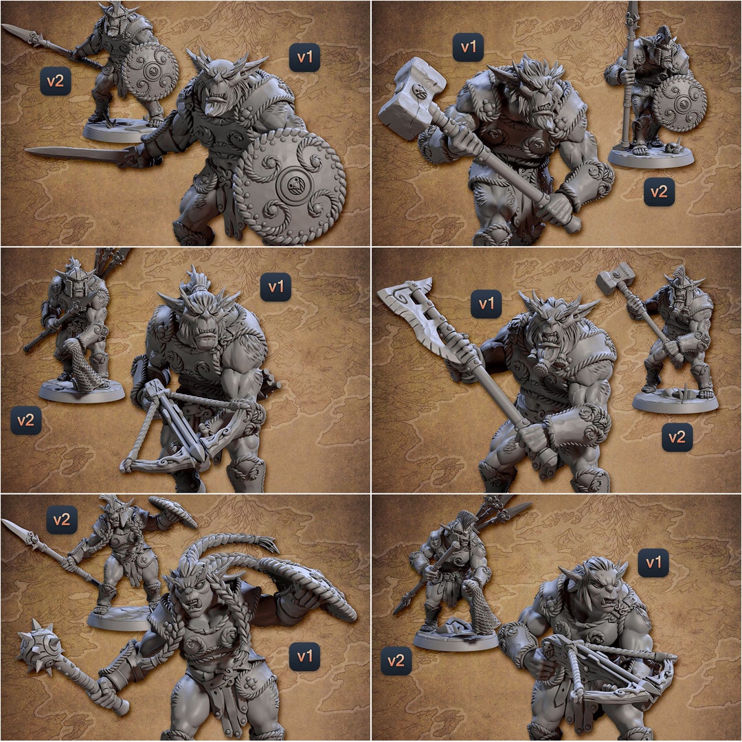 6x Bugbear Barbarian Pack Premium Dnd Miniature Mini Set | Paladin ...