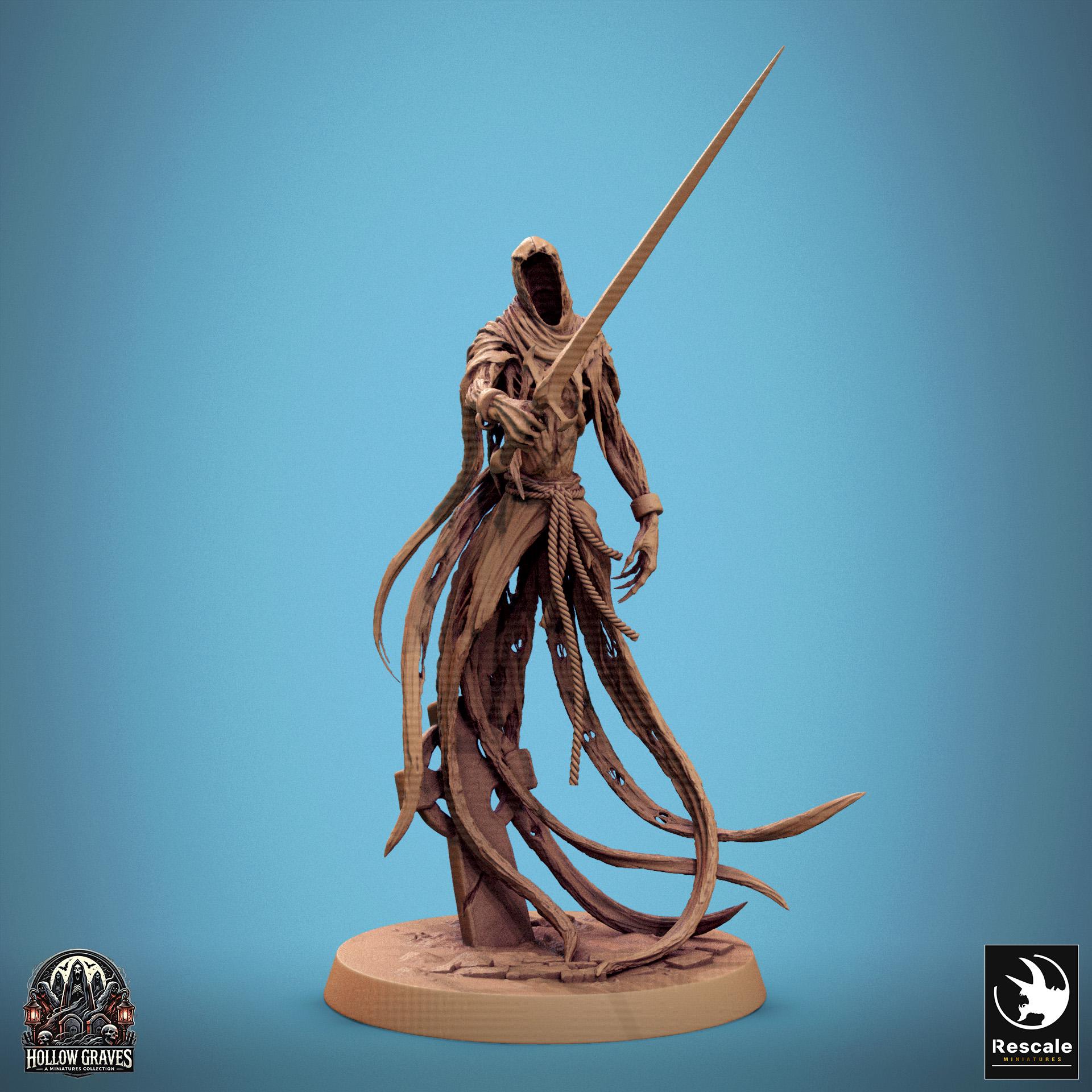 Undead Wraith Grim Reaper V7 Dnd Miniatures Compatible With 28mm 32mm ...
