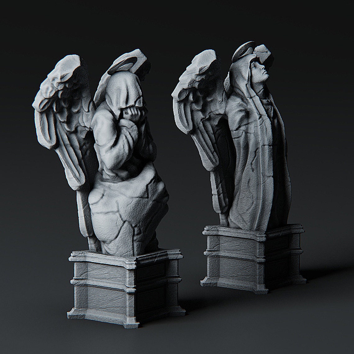 Weeping Angel Statue Dnd Miniatures Compatible With 28mm 32mm Tabletop ...