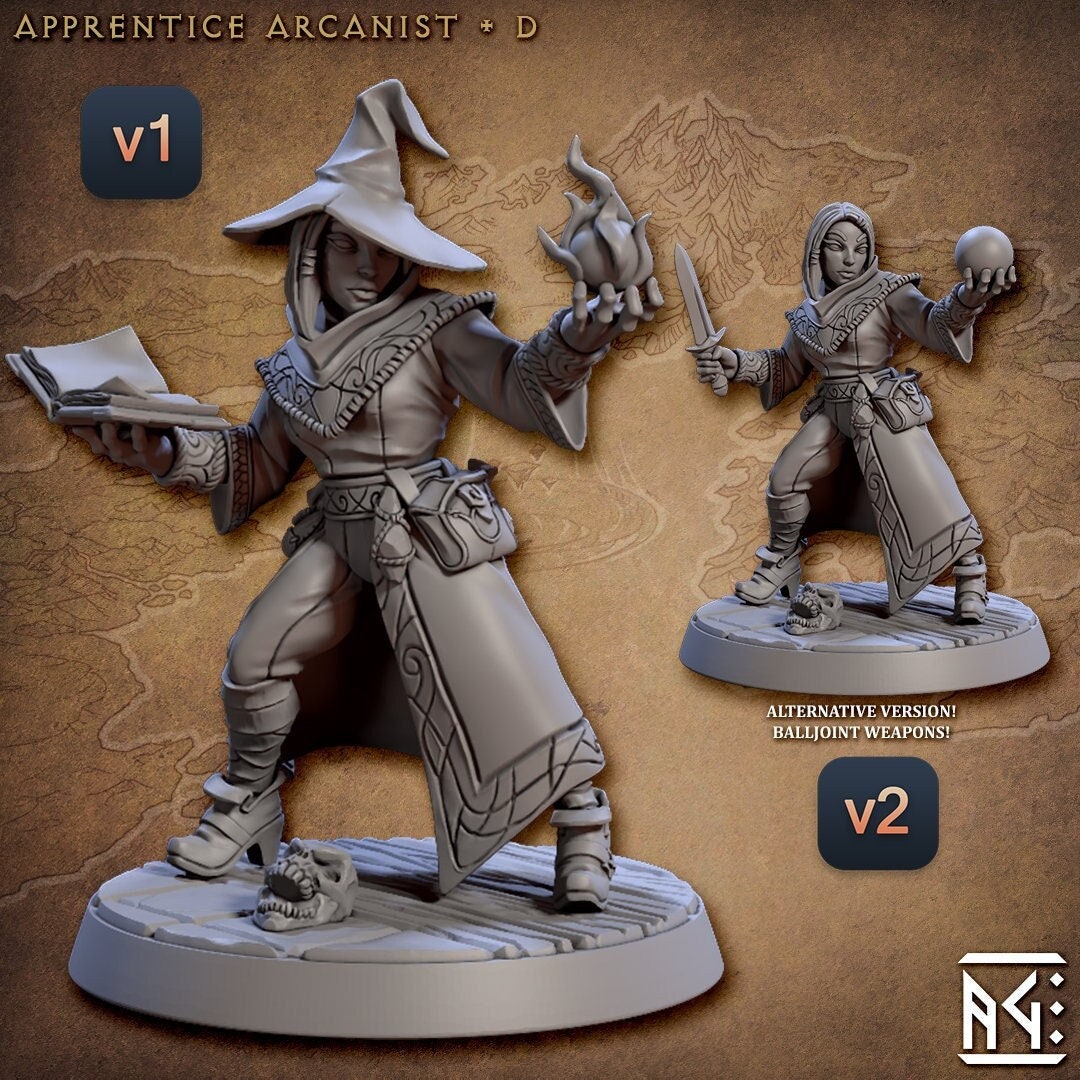 Human Female Wizard Premium Dnd Miniature Mini 28mm to 100mm | Warlock ...