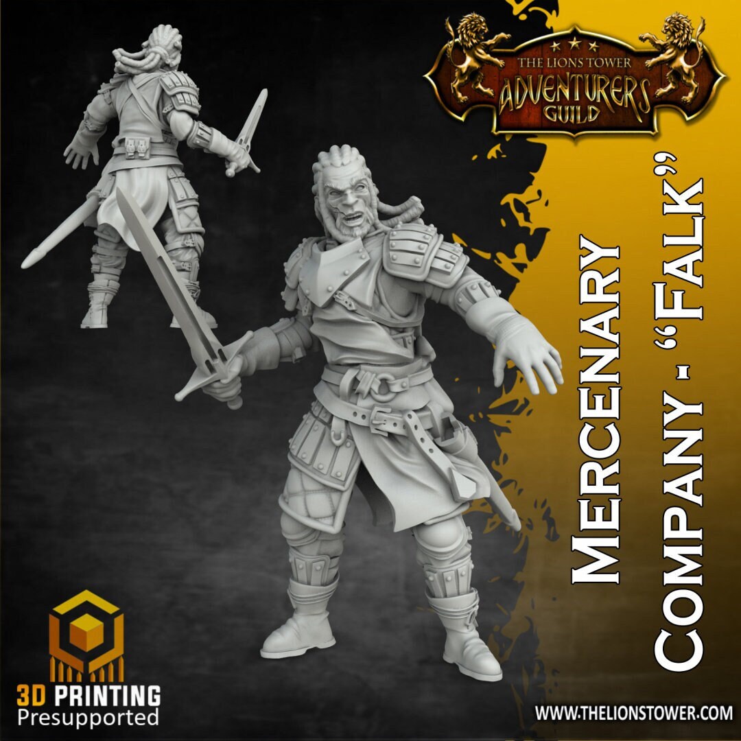 Mercenary Miniature V2 Premium Dnd Miniature Mini Warrior | Resin 3D ...