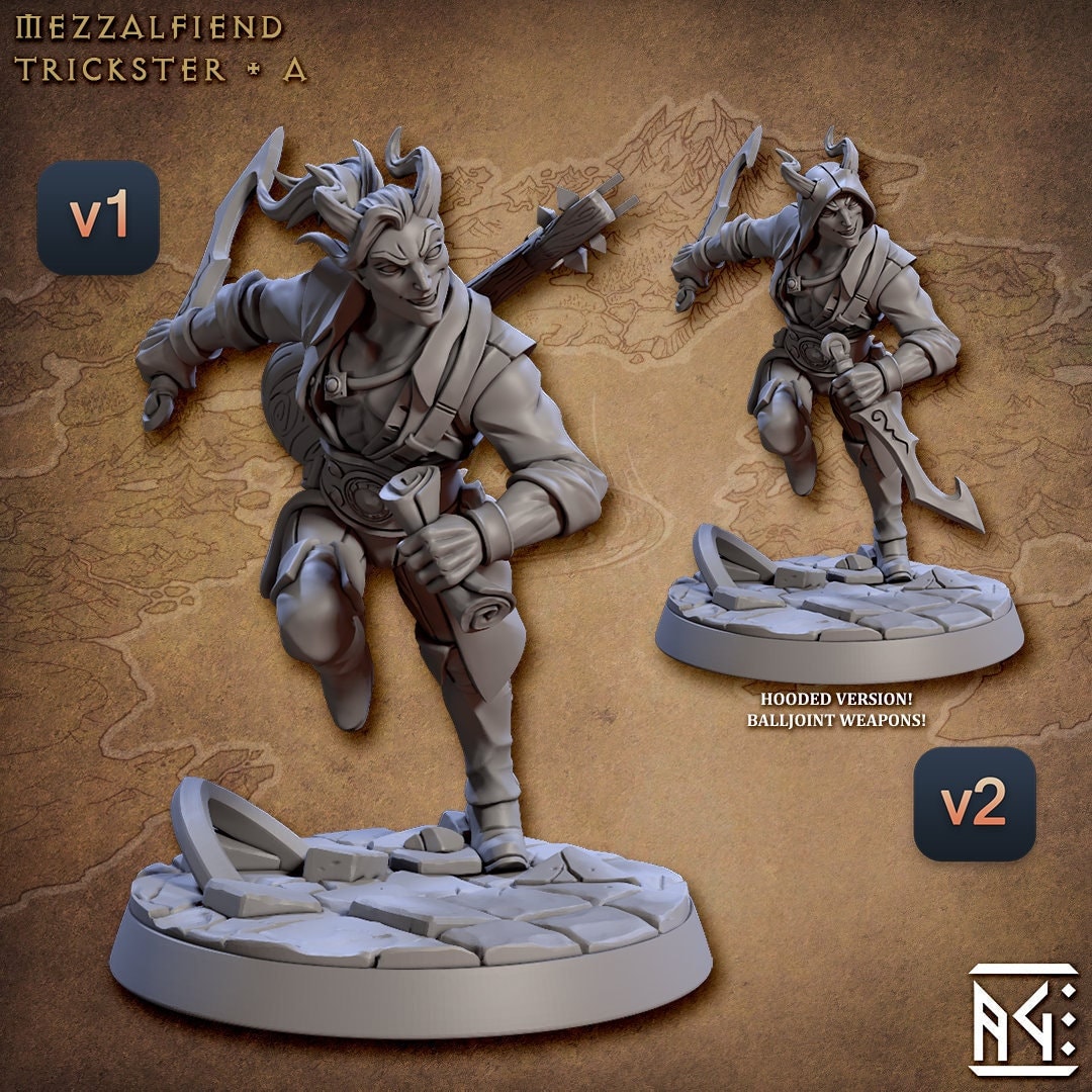 Tiefling Bard Premium Dnd Miniature Mini 28mm 32mm | Devil Demon Thief ...