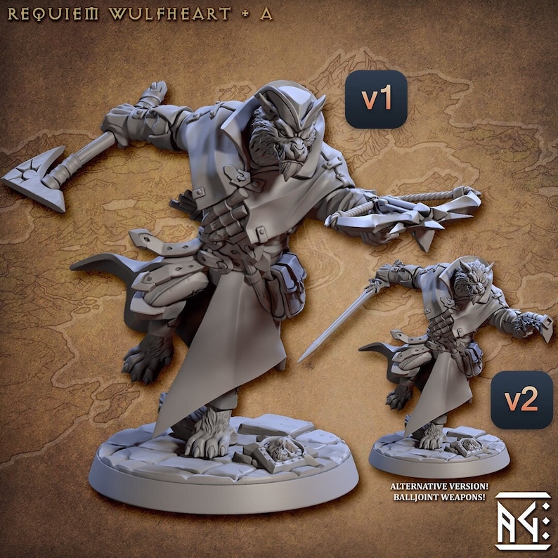 Werewolf Ranger Premium Dnd Mini Miniature 28mm 32mm to 100mm - Etsy