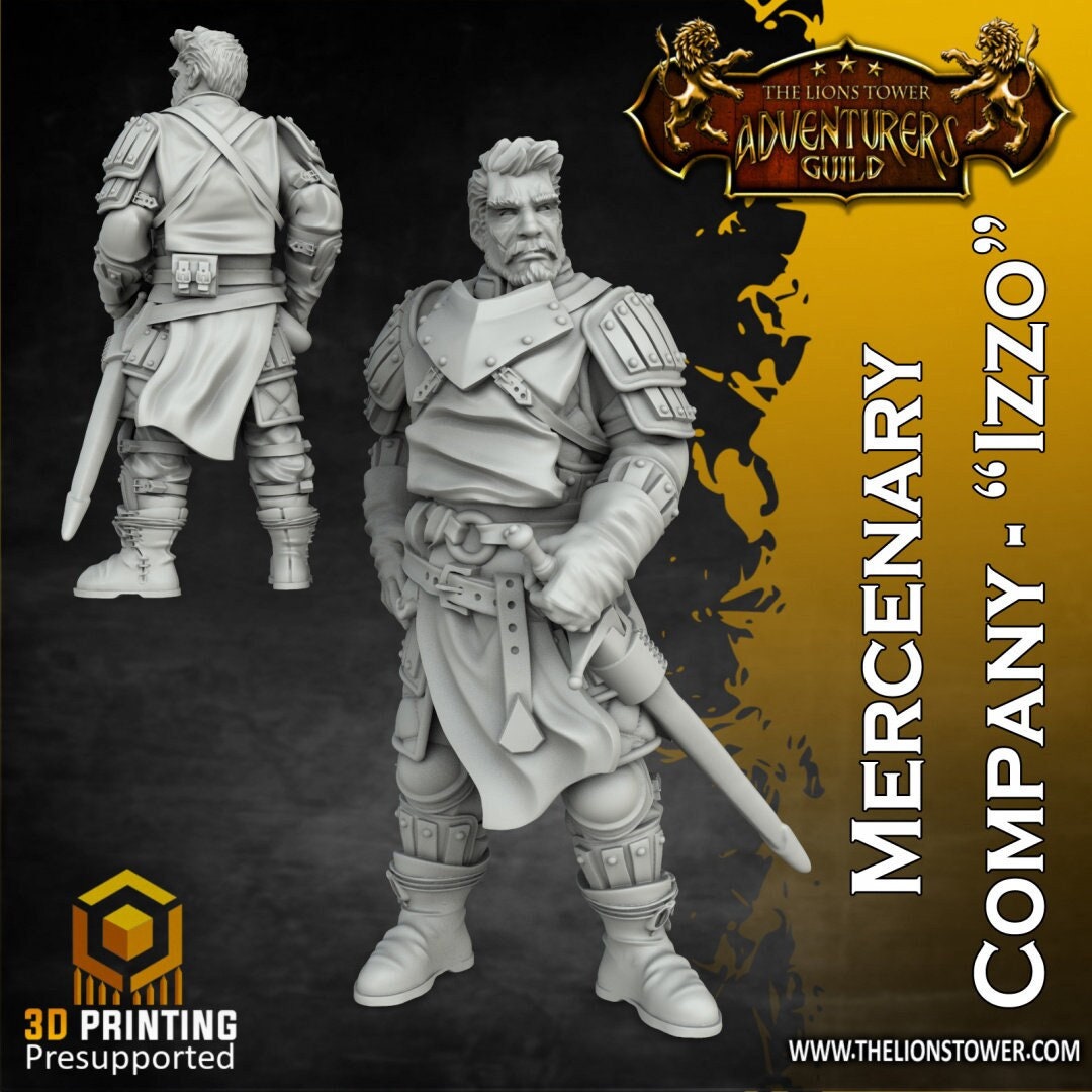 Mercenary Miniature V3 Dnd Miniature Mini Warrior | Resin 3D Printed ...