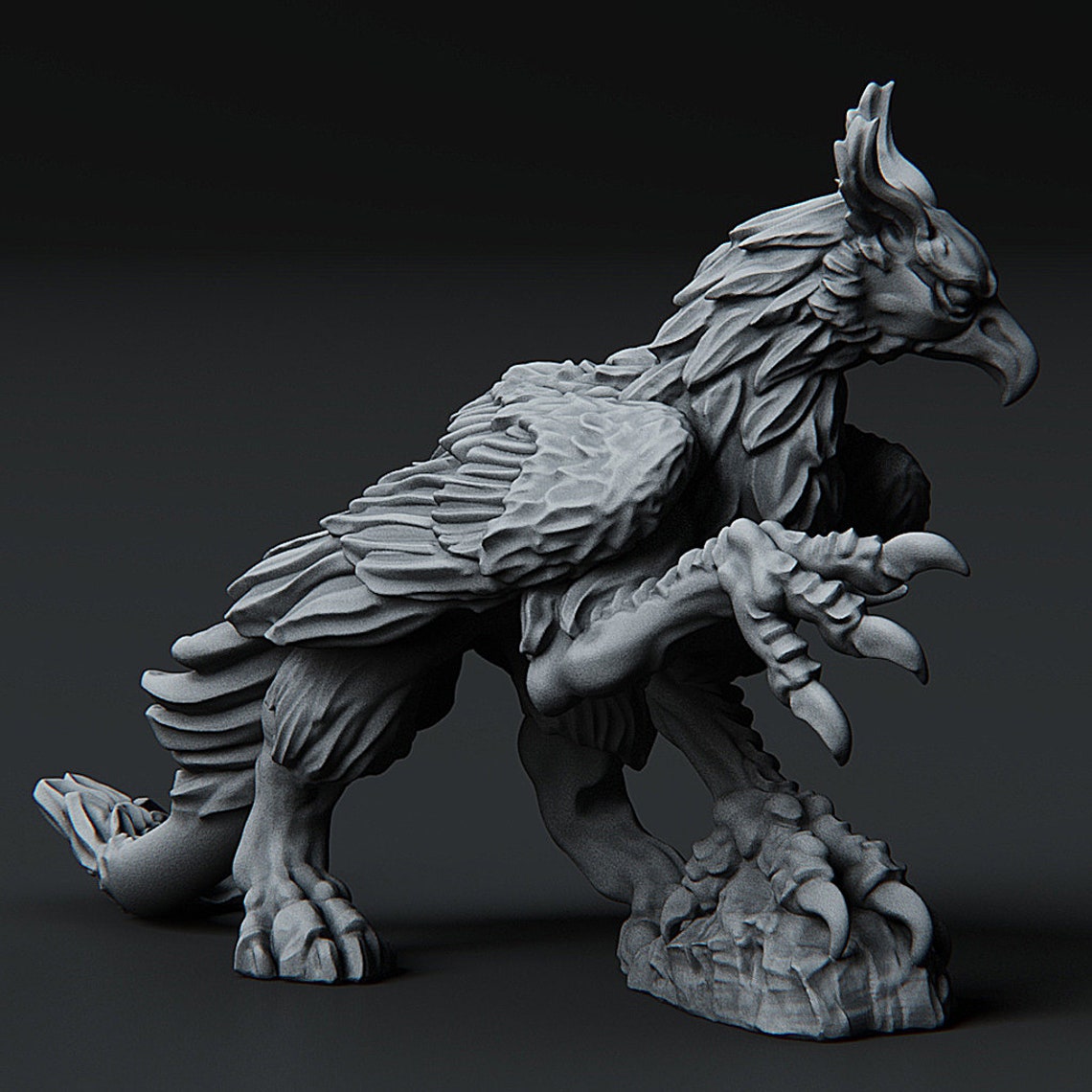 Landed Griffin Griffon Gryphon Premium 3D Printed Miniatures - Etsy