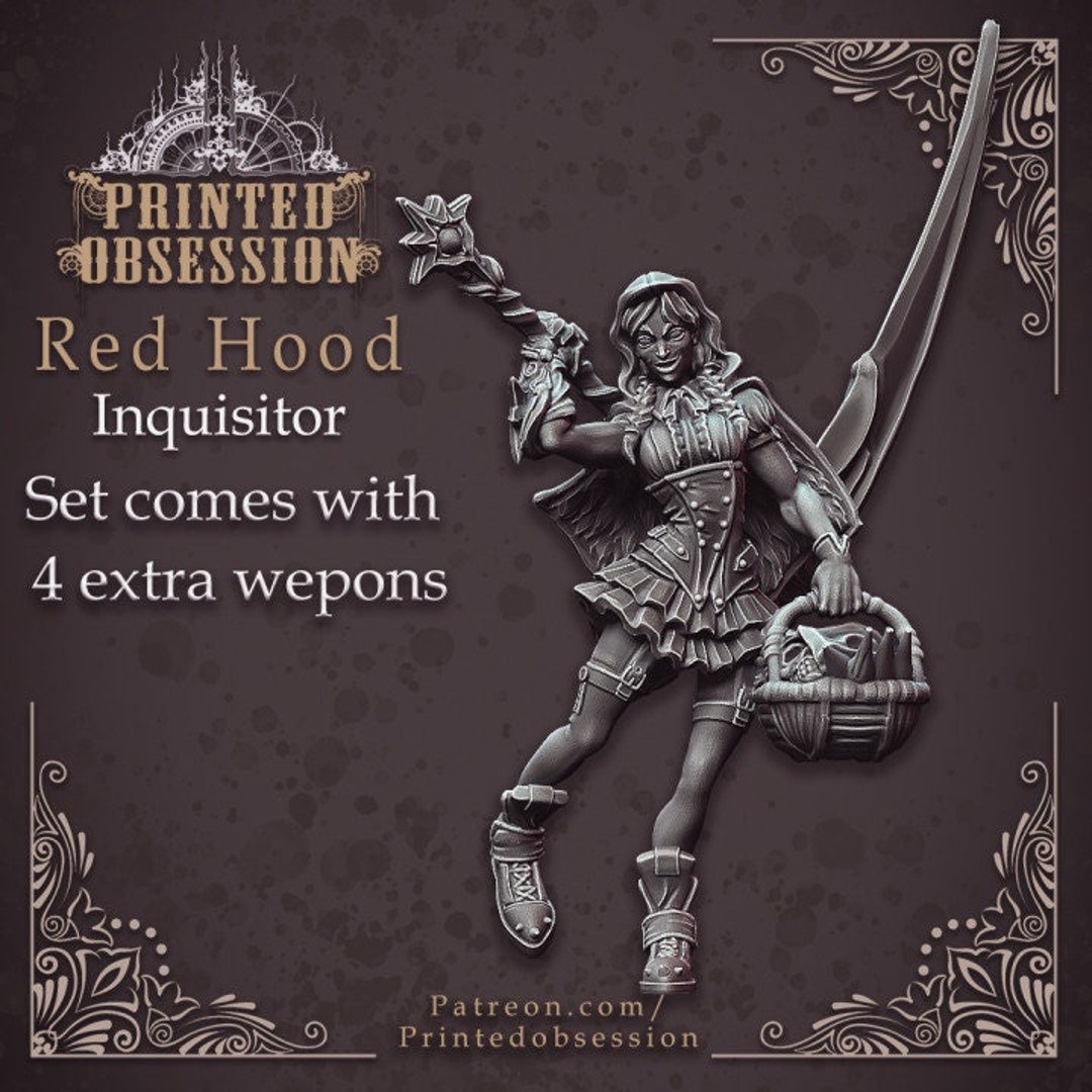 Red Hood V2 Premium 3D Printed Fantasy Tabletop Miniatures 28mm 32mm up ...