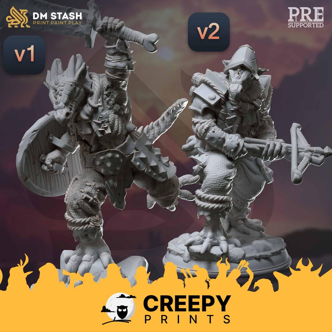 Kobold Dnd Miniatures Compatible With 28mm 32mm Tabletop Fantasy Minis ...