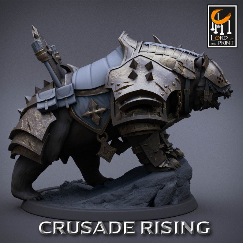 Armored Bear Companion V4 Premium Dnd Miniature Mini Warrior - Etsy