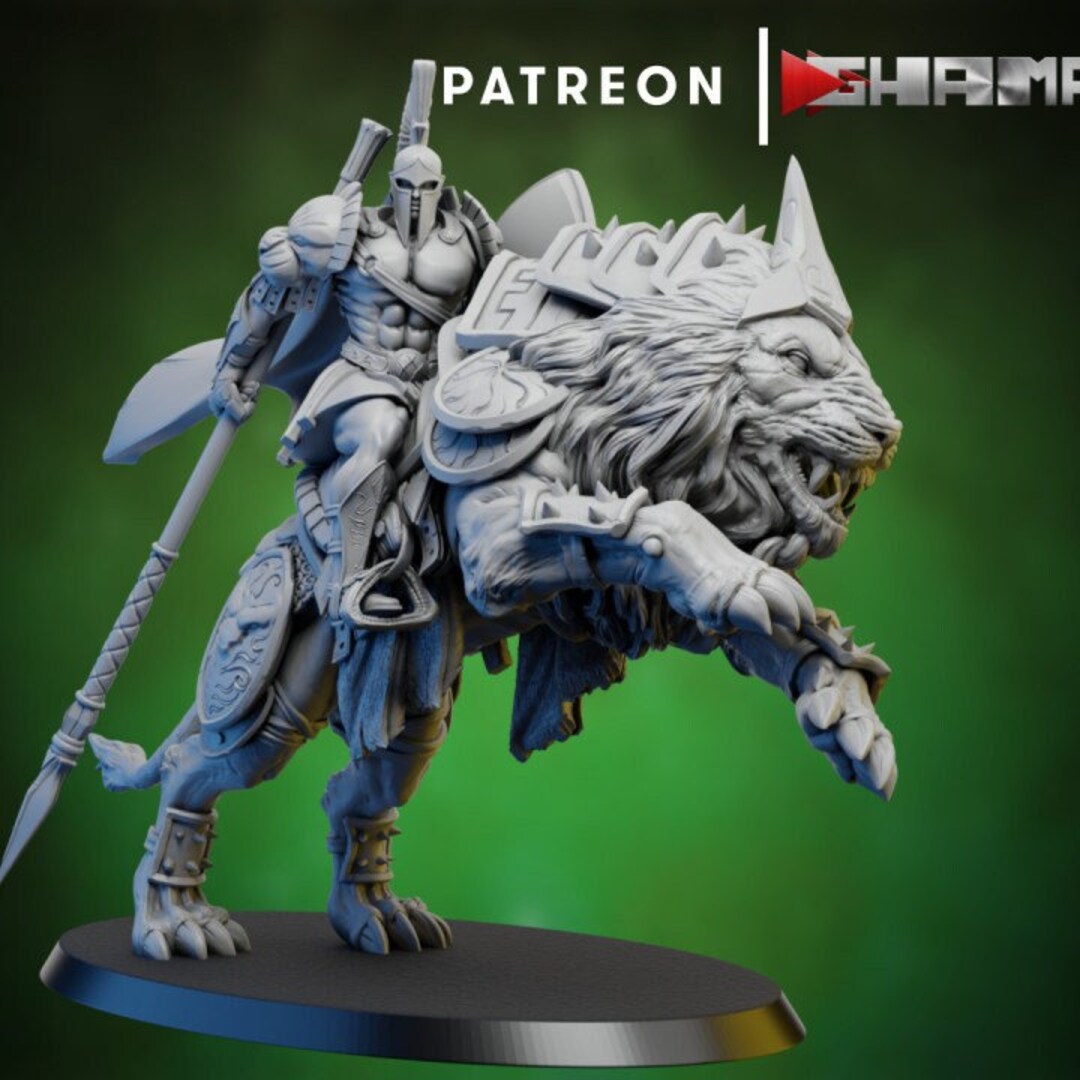 Spartan Gladiator Rider V1 Dnd Miniatures Compatible With 28mm 32mm ...