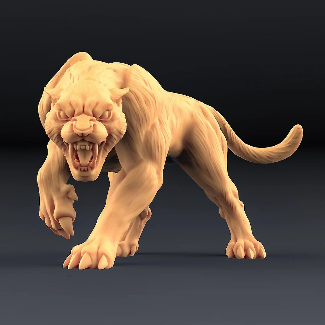 Panther Companion Dnd Miniatures Compatible With 28mm 32mm Fantasy ...