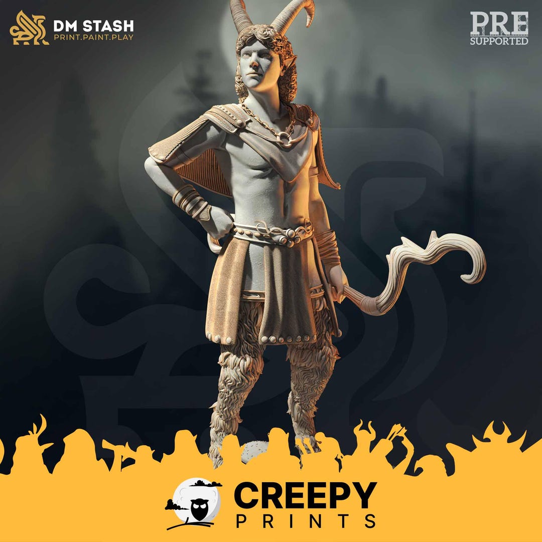 Satyr Ranger Archer Dnd Miniatures Compatible With 28mm 32mm Tabletop ...