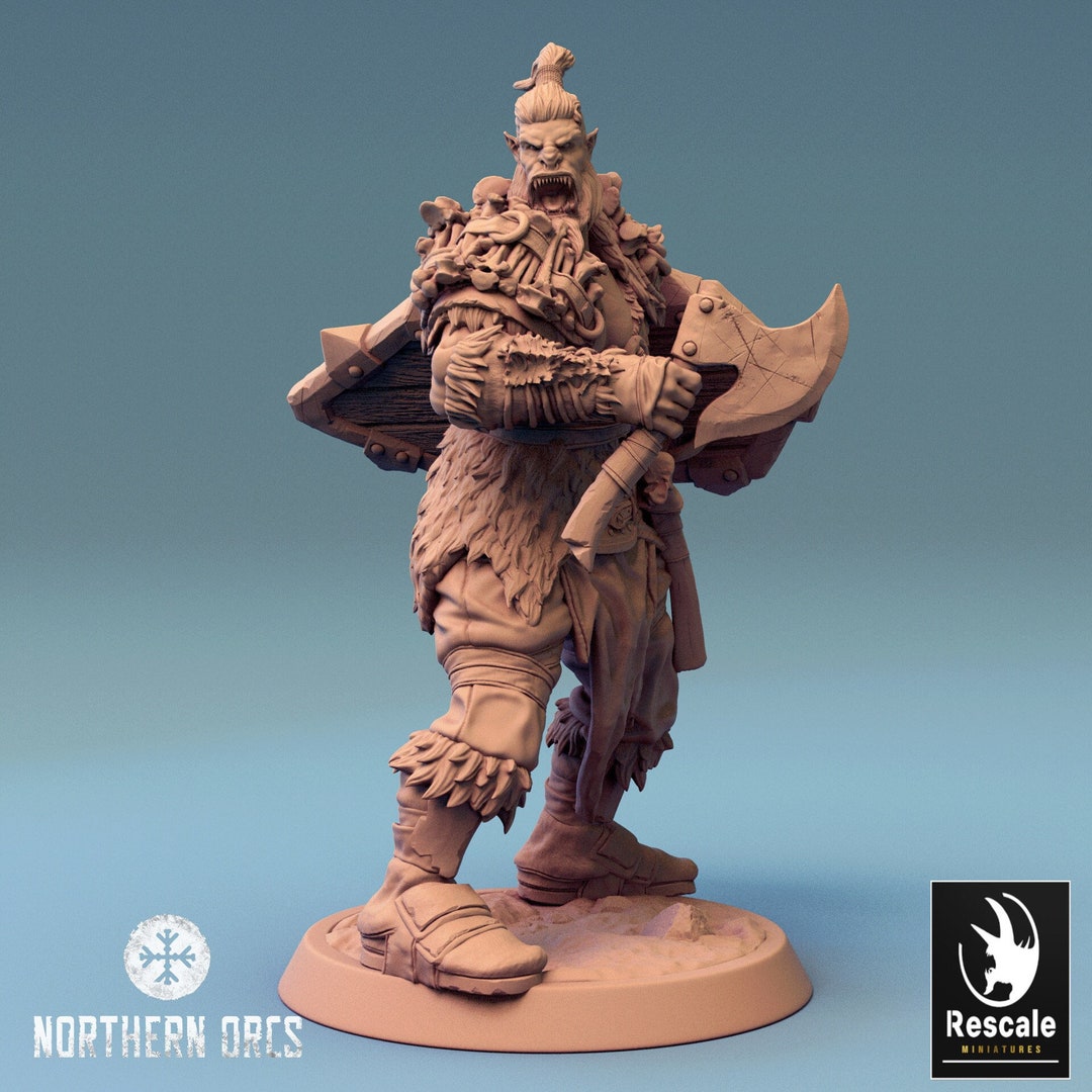Orc Barbarian Marauder Axe V4 Oathbreaker Premium Dnd Miniature Mini ...