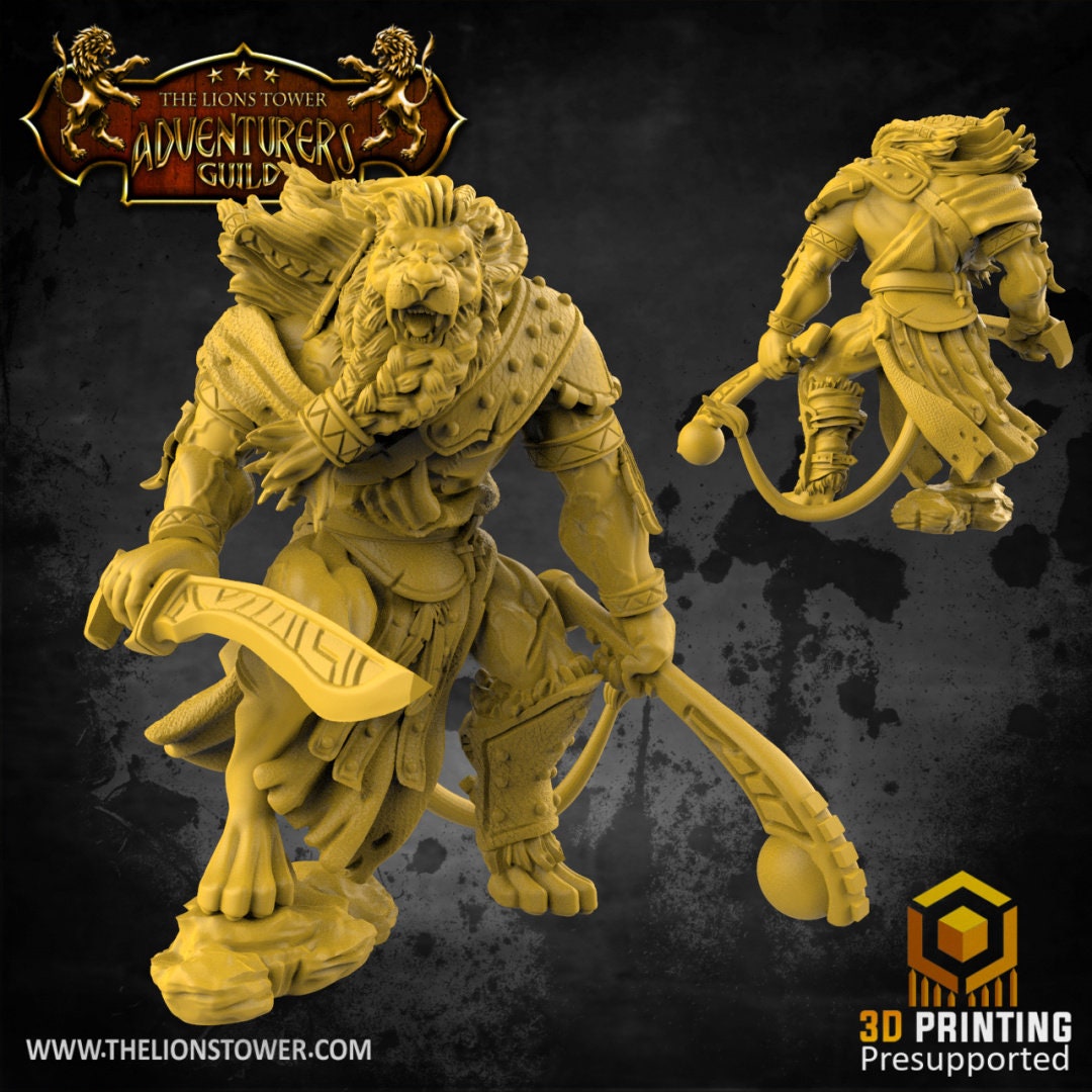 Agathion Leonal Lion Leonin Barbarian Premium 3D Printed - Etsy Agathion Leonal Lion Leonin Barbarian Premium 3D Printed - Etsy
