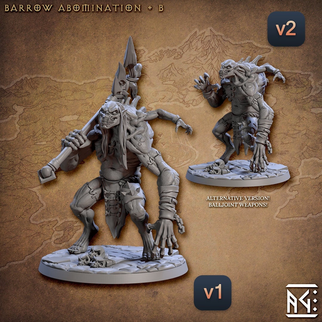 Ghoul Abomination B Premium Dnd Miniature Mini | Undead Skeleton ...