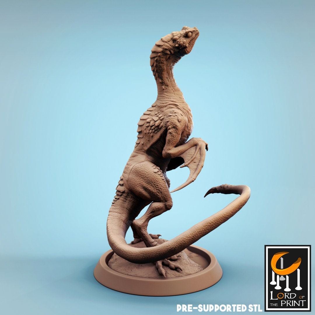 Young Vouivre Dino Dinosaur Premium Dnd Miniature Mini | Monster ...