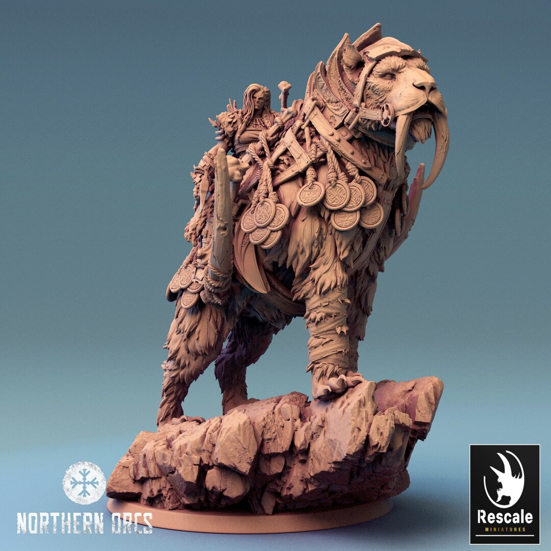 Orc Barbarian Warchief Sabertooth Rider Armored V1 Premium Dnd ...