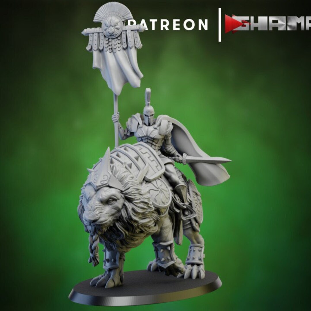 Spartan Gladiator Rider V4 | 3D Printed Fantasy Tabletop Miniatures ...