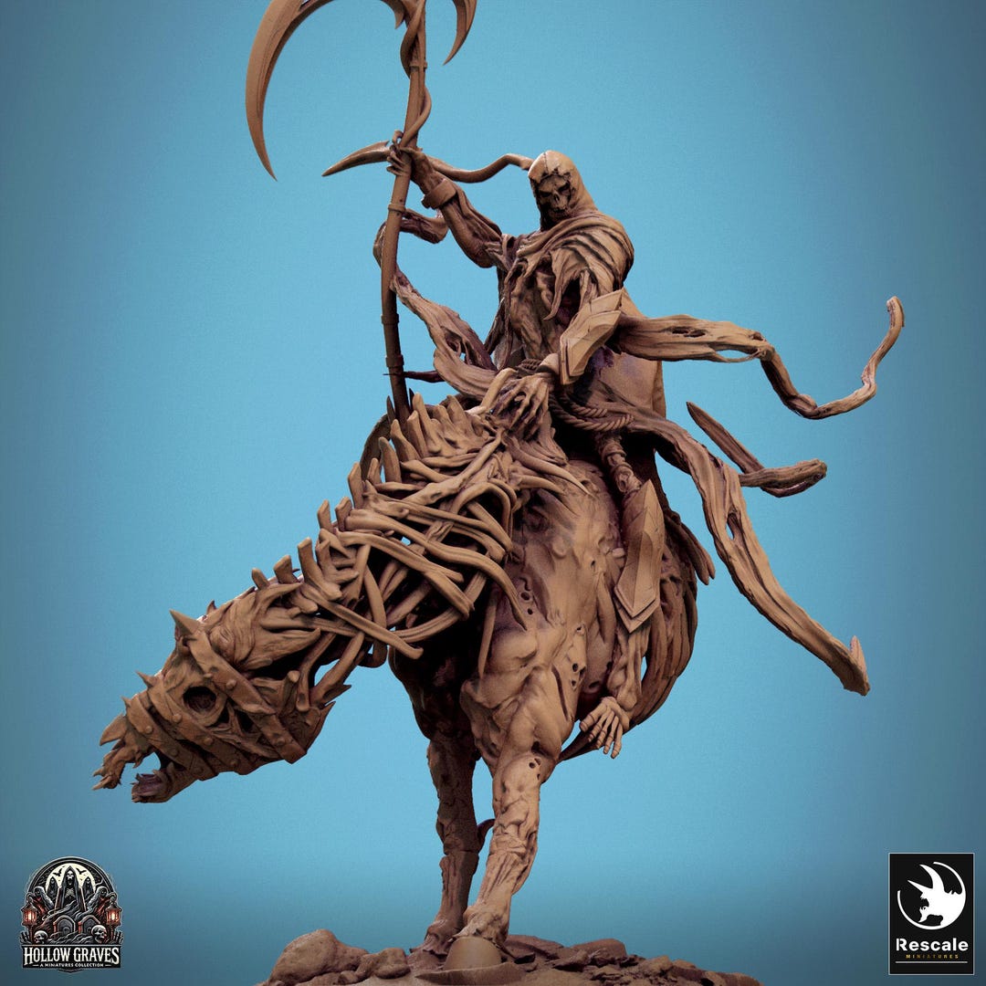 Necromancer on Nightmare Undead Wraith Lich V13 Premium Dnd Miniature ...