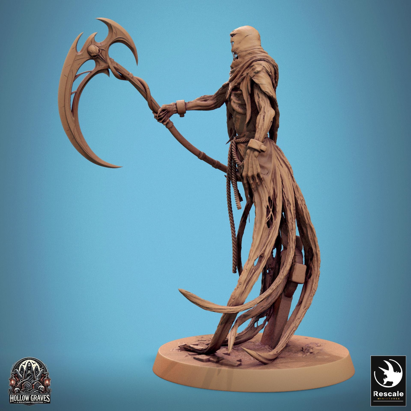 Undead Wraith Grim Reaper V7 Dnd Miniatures Compatible With 28mm 32mm ...