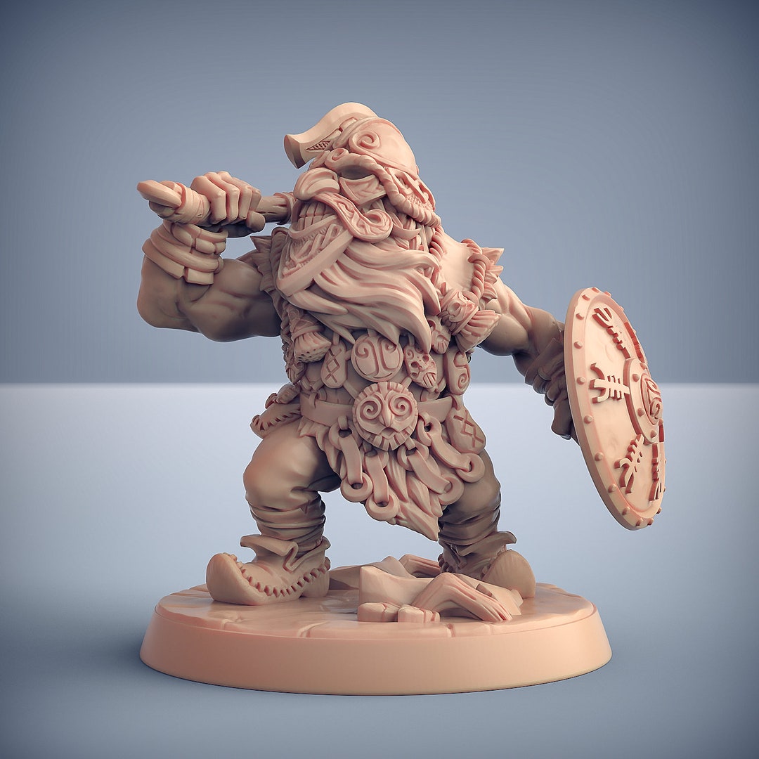 6x Dwarf Barbarians Pack Dnd Miniatures Compatible With 28mm 32mm ...