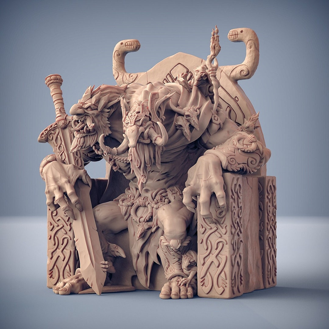 Troll King Miniature Premium Dnd Mini Fantasy Tabletop RPG 28mm 32mm up ...