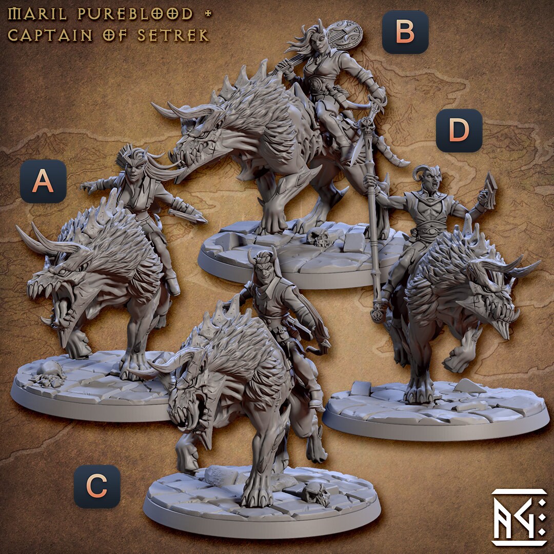 Tiefling Rider Premium Dnd Miniature 28mm 32mm Devil Demon - Etsy