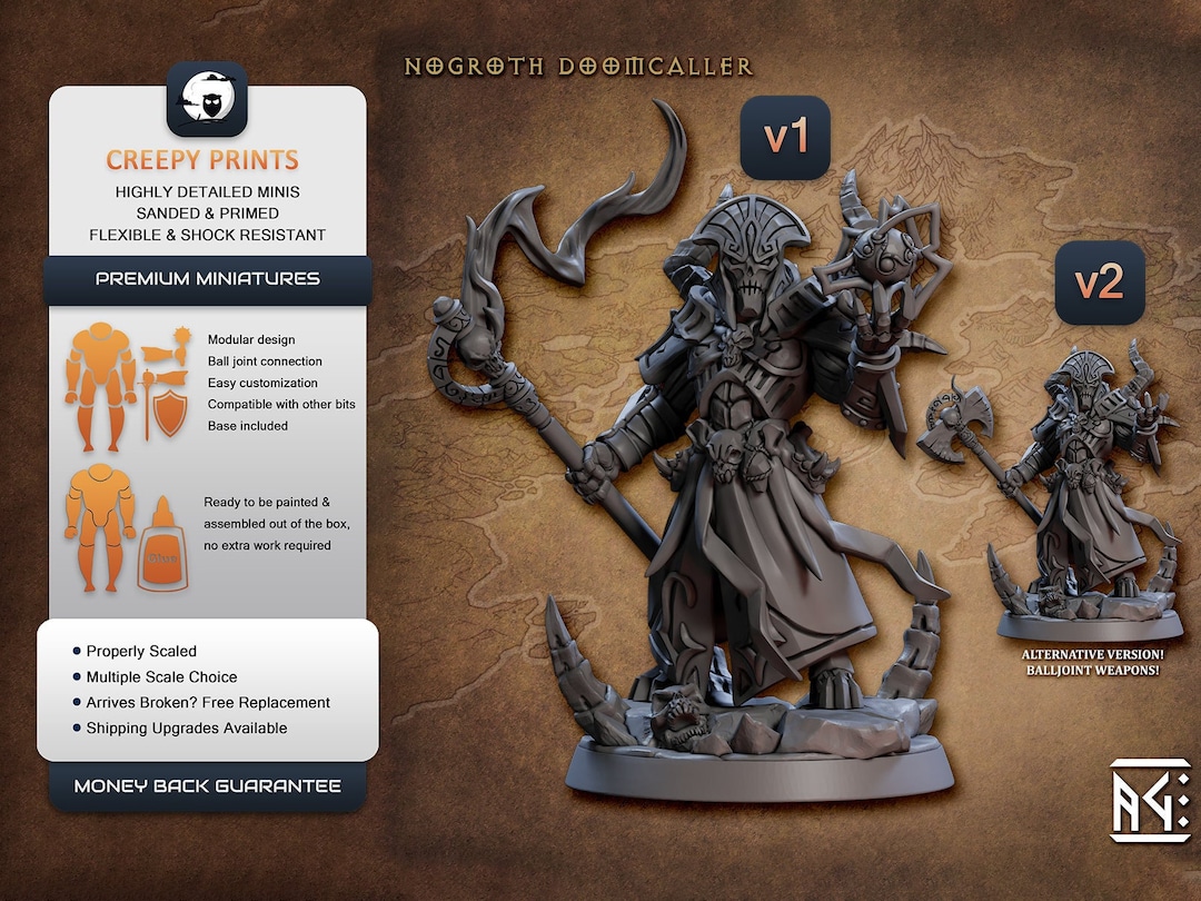 Warforged Warlock Premium Mini 28mm 32mm Dnd Miniature | Construct ...