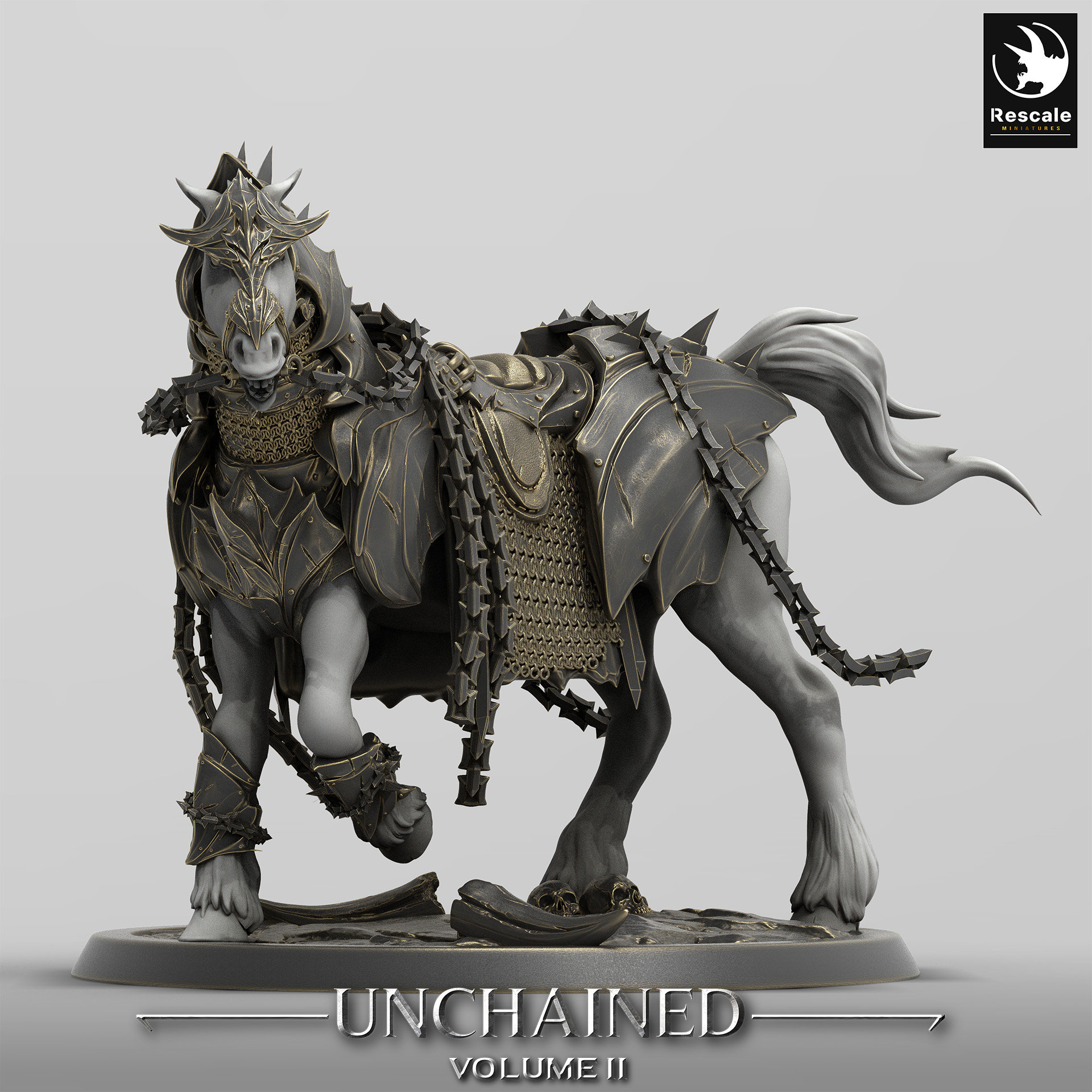 Armored Horse Commander Dnd Miniatures Compatible With 28mm 32mm ...