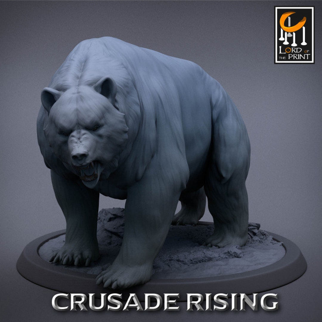 Wild Bear Companion V2 Dnd Miniatures Compatible With 28mm 32mm Fantasy ...