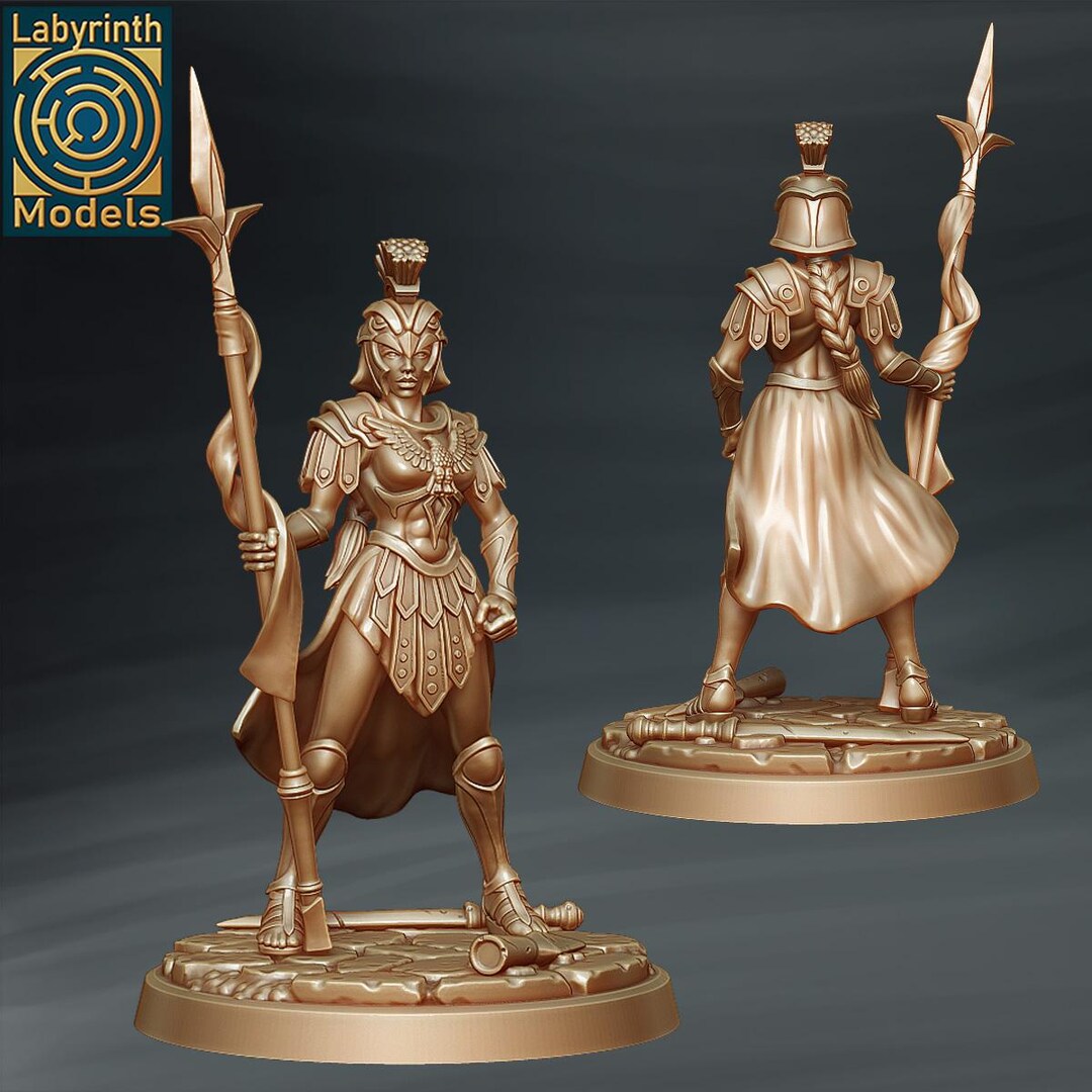 Buy Female Gladiator Spartan Warrior V2 Dnd Miniatures Compatible With ...