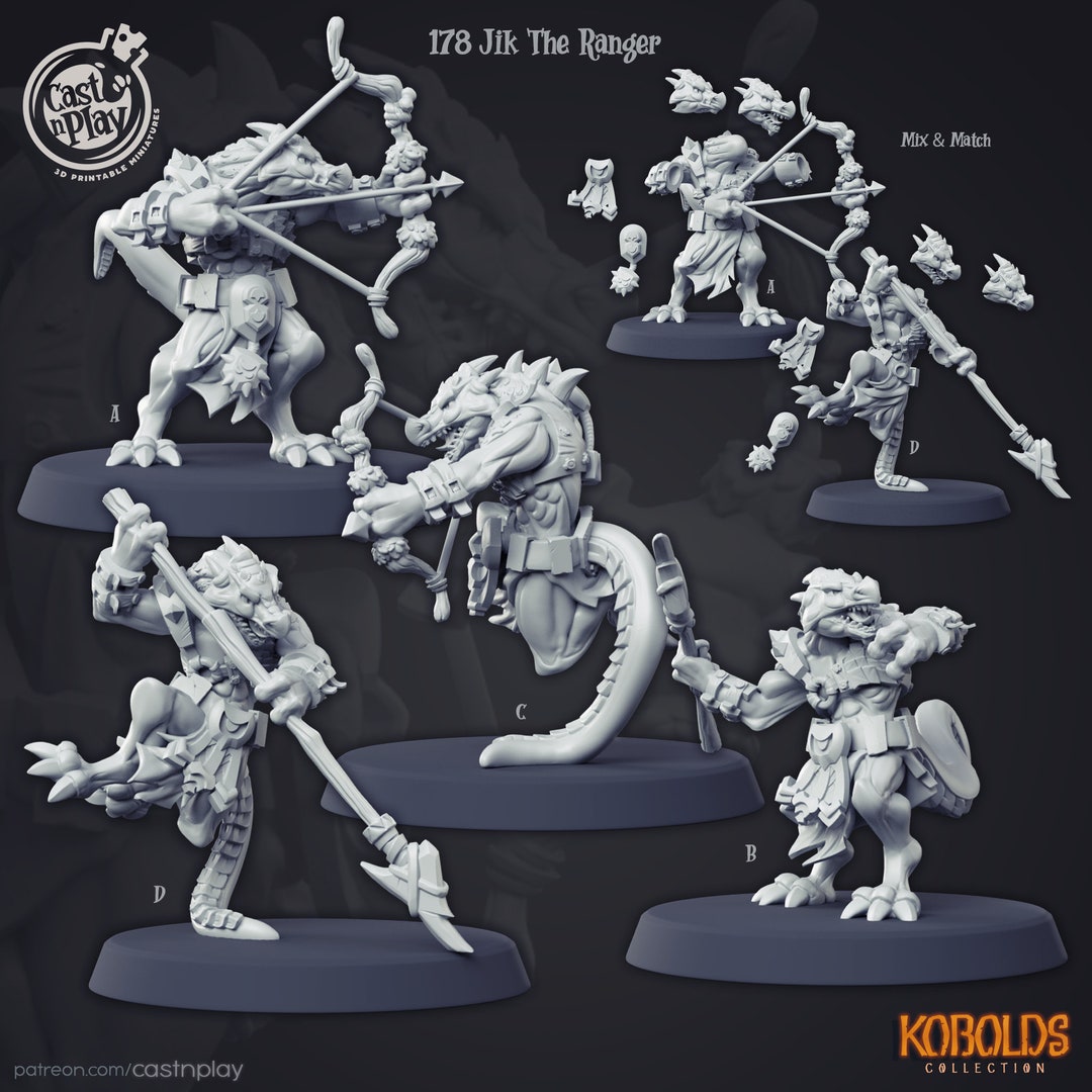 Kobold Ranger Archer Dnd Miniatures Compatible With 28mm 32mm Fantasy ...