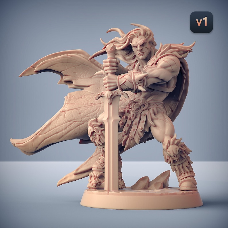 Barbarian Warrior Premium Dnd Miniature Mini Viking Jarl - Etsy