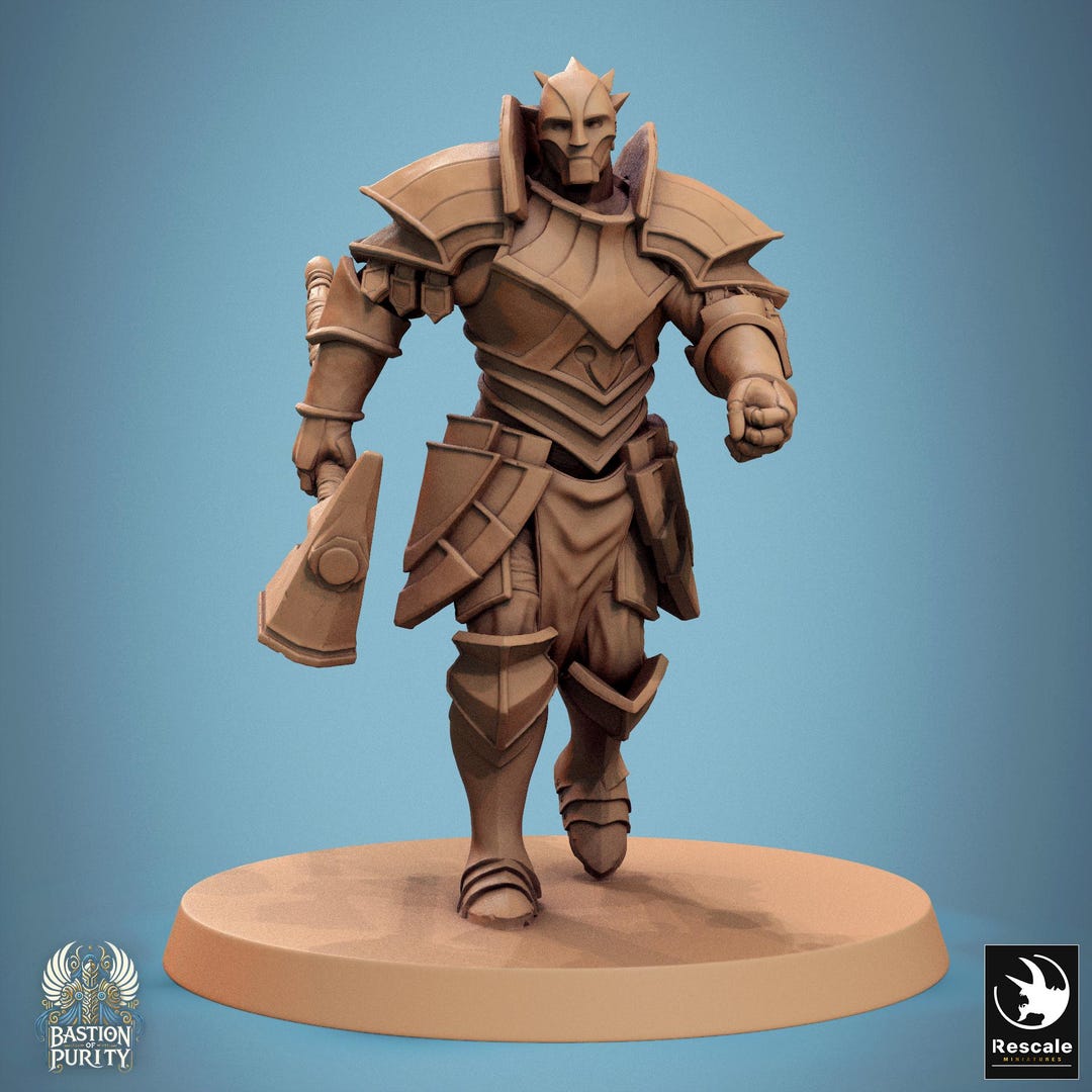 Paladin Knight V14 Dnd Miniatures Compatible With 28mm 32mm Fantasy ...