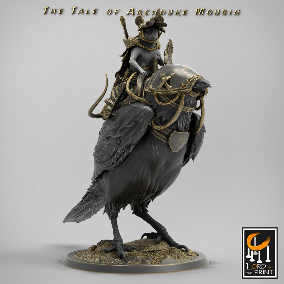 Mounted Mousefolk on Magpie V2 Dnd Miniatures Compatible With 28mm 32mm ...