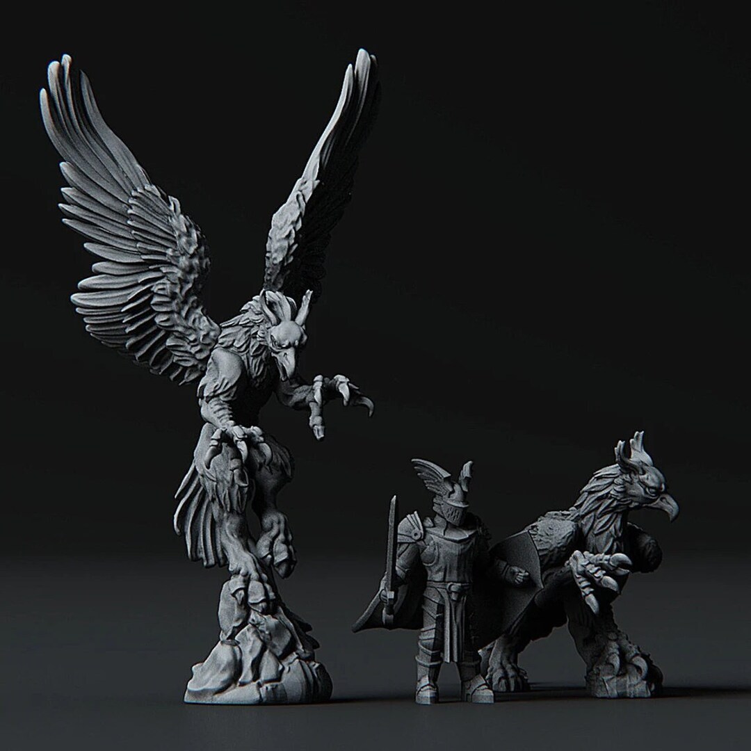 Attacking Griffin Griffon Gryphon Premium 3D Printed Fantasy Tabletop ...
