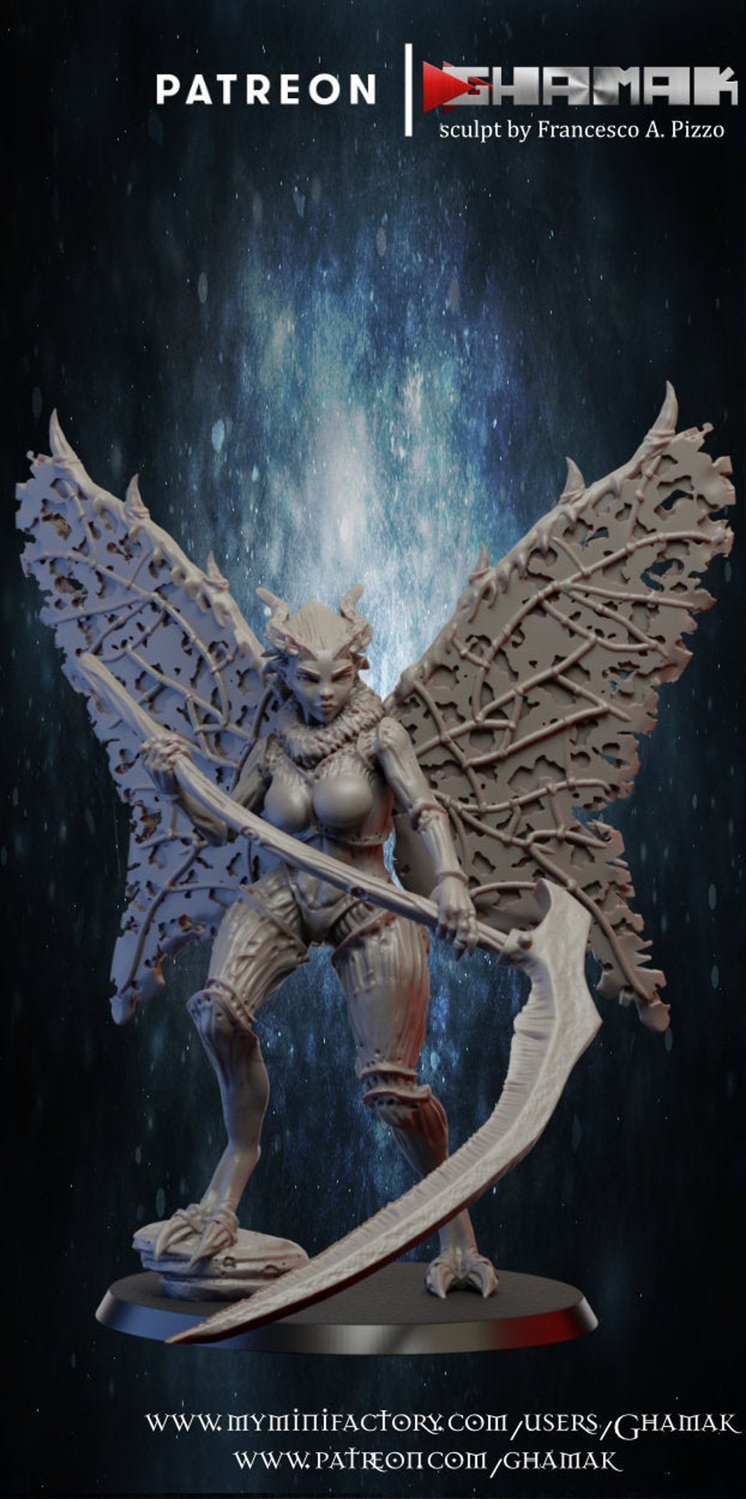 Lady Moth Woman Mothfolk | Premium 3D Printed Fantasy Female Tabletop ...