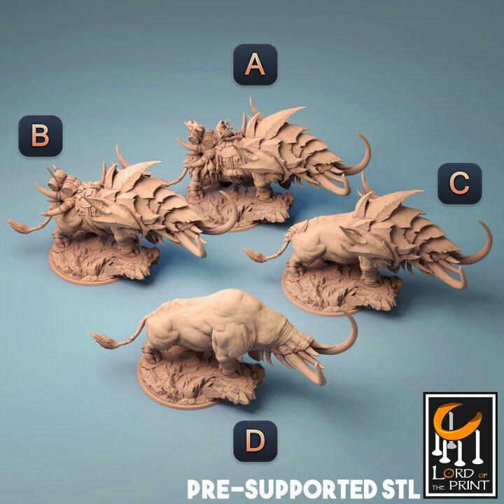 Mammoth Dnd Miniatures Compatible With 28mm 32mm Fantasy Minis | 44275 ...