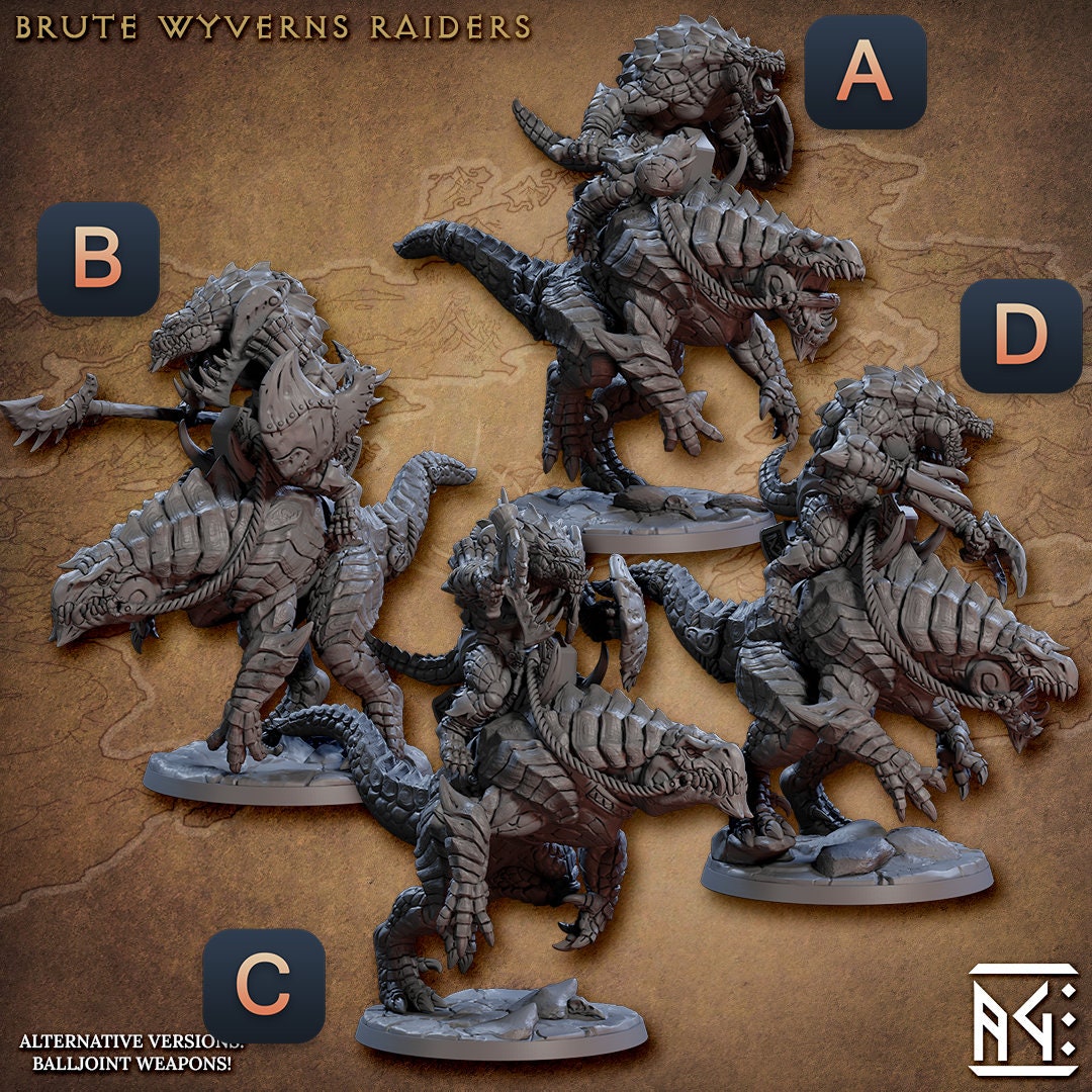 Lizardfolk Lizardmen Rider Premium Dnd Miniature Mini | Lizardman ...