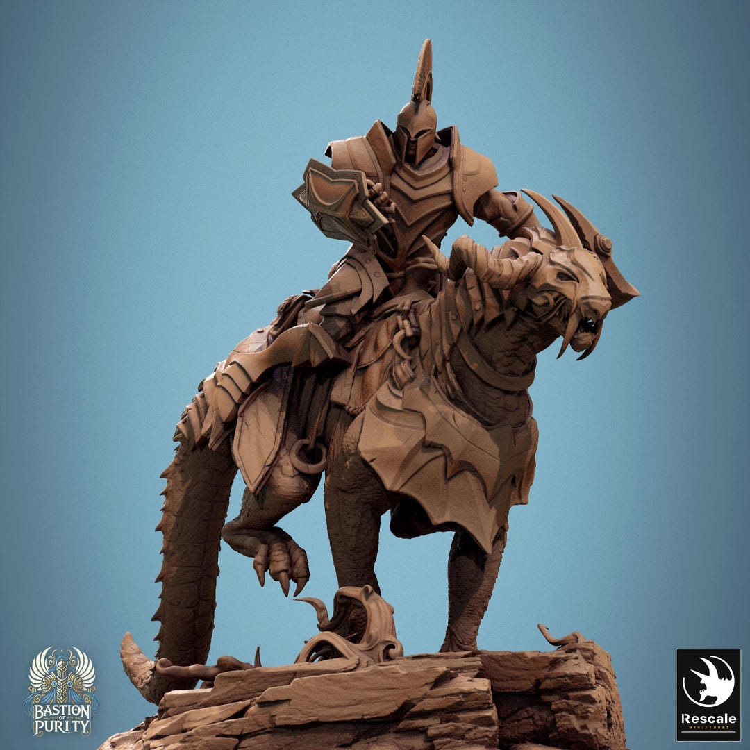 Paladin on Sabretooth V6 Dnd Miniatures Compatible With 28mm 32mm ...