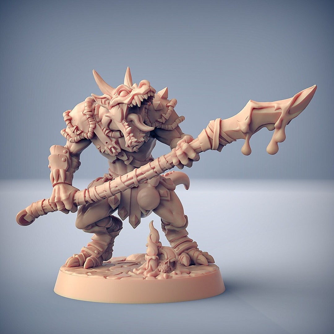 Kobold Warrior E Dnd Miniatures Compatible With 28mm 32mm Fantasy Minis ...